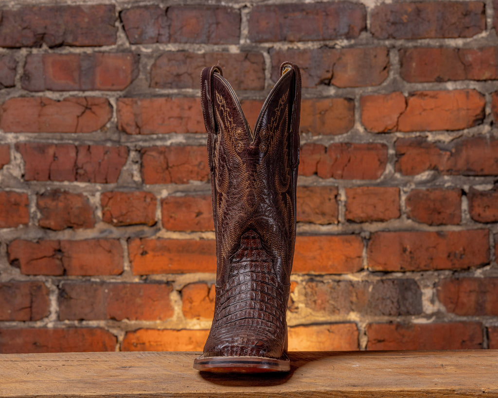 Chocolate Full Foot Caiman with Rom Sole – LaGrange Leather
